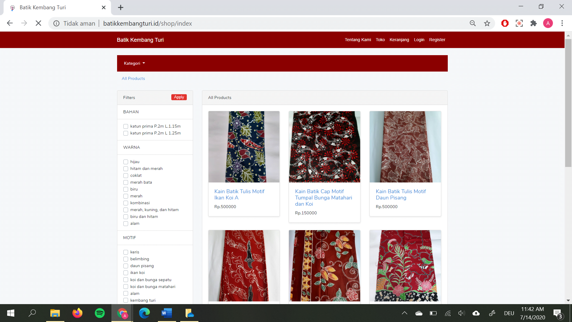 Abdimas Pengembangan e-Catalog untuk UKM Batik Kembang Turi Berbasis ...